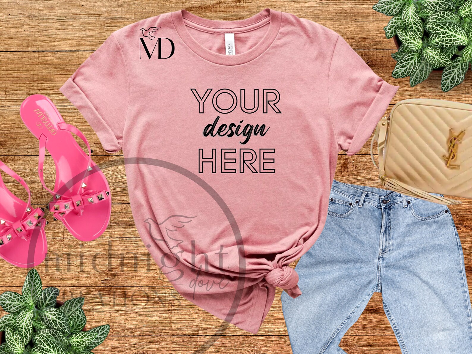 Bella Canvas 3001 Heather Mauve Mockup | Heather Mauve T Shirt Mockup ...