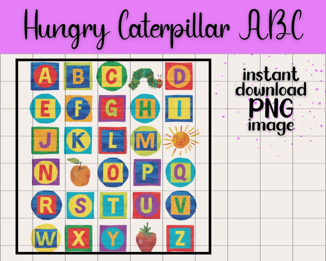 Hungry Caterpillar ABC PNG | Eric Carle Alphabet Clip Art (digital ...