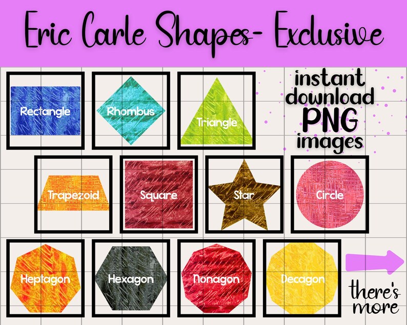 Eric Carle Shapes Clip Art Set | Transparent PNG (digital Download) - Etsy