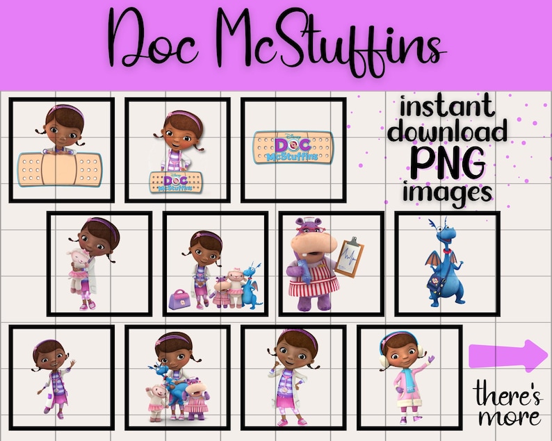 Doc Mcstuffins Clip Art Set | Transparent PNG | Digital Download | Children Kids Show Book ...