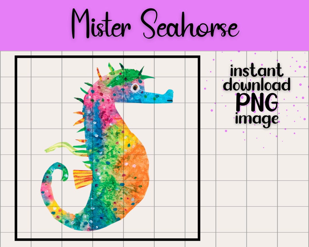 Mister Seahorse Eric Carle Transparent PNG Digital Download Preschool ...