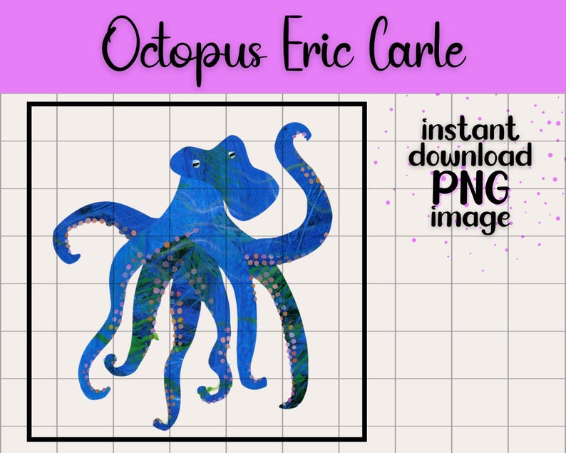 Eric Carle Octopus Clipart, Preschool Theme (PNG Digital Download) - Etsy