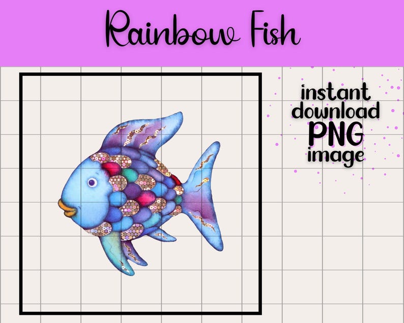The Rainbow Fish Clip Art Png | Digital Download Transparent PNG ...