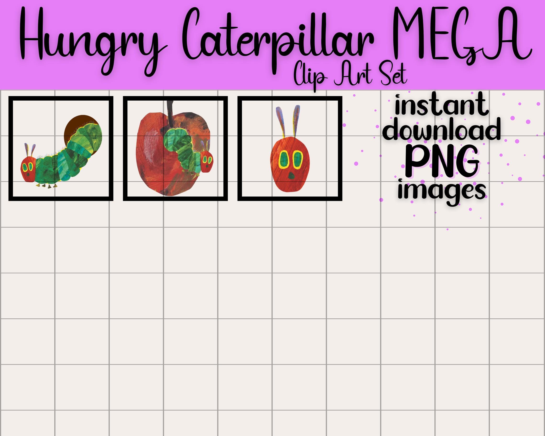 The Very Hungry Caterpillar Clip Art Set | Transparent PNG Digital ...