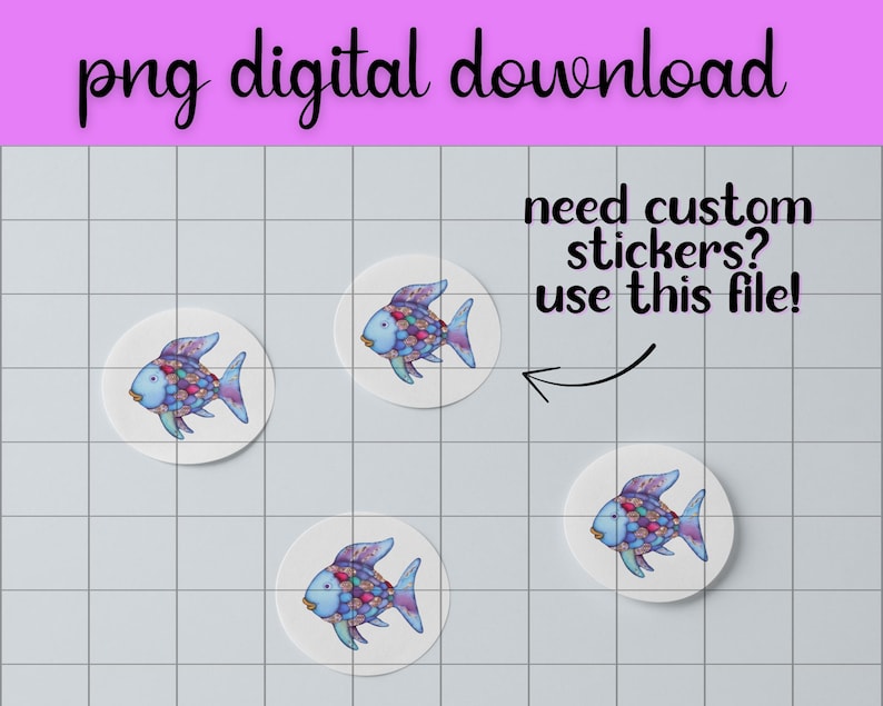 The Rainbow Fish Clip Art Png | Digital Download Transparent PNG ...