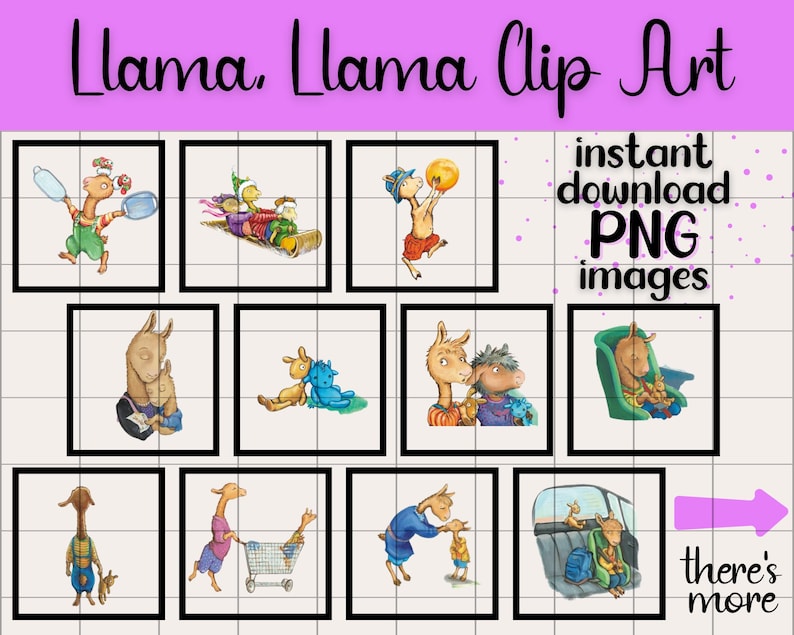 Llama Llama Clip Art Set | Transparent PNG (digital Download) - Etsy