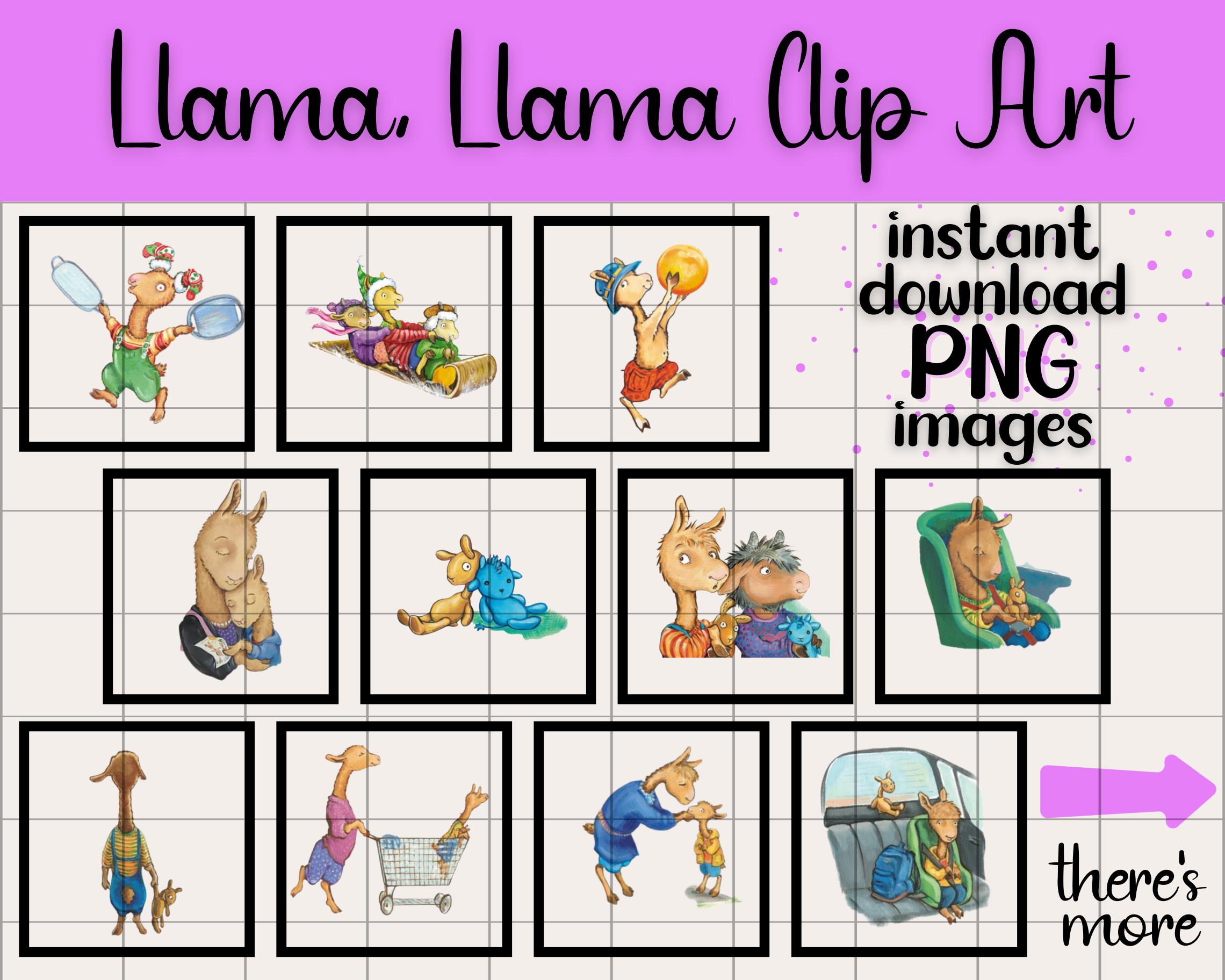 Llama Llama Clip Art Set | Transparent PNG Digital Download Printable ...
