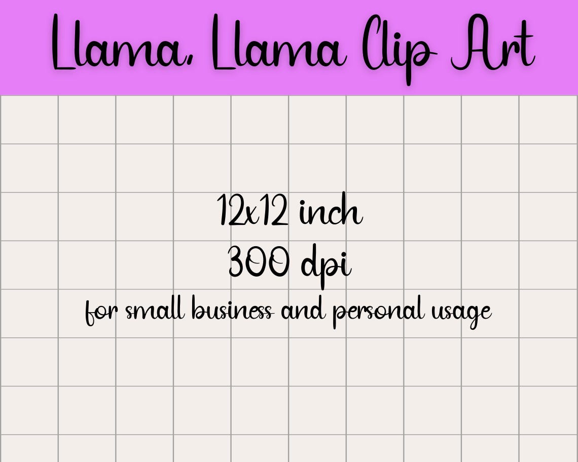Llama Llama Clip Art Set | Transparent PNG Digital Download Printable ...