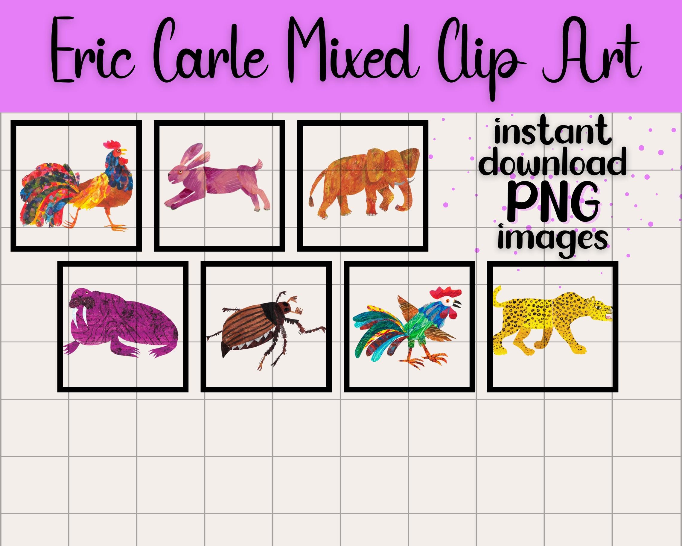 Eric Carle Animals Mixed Clip Art Set | Transparent PNG Digital ...