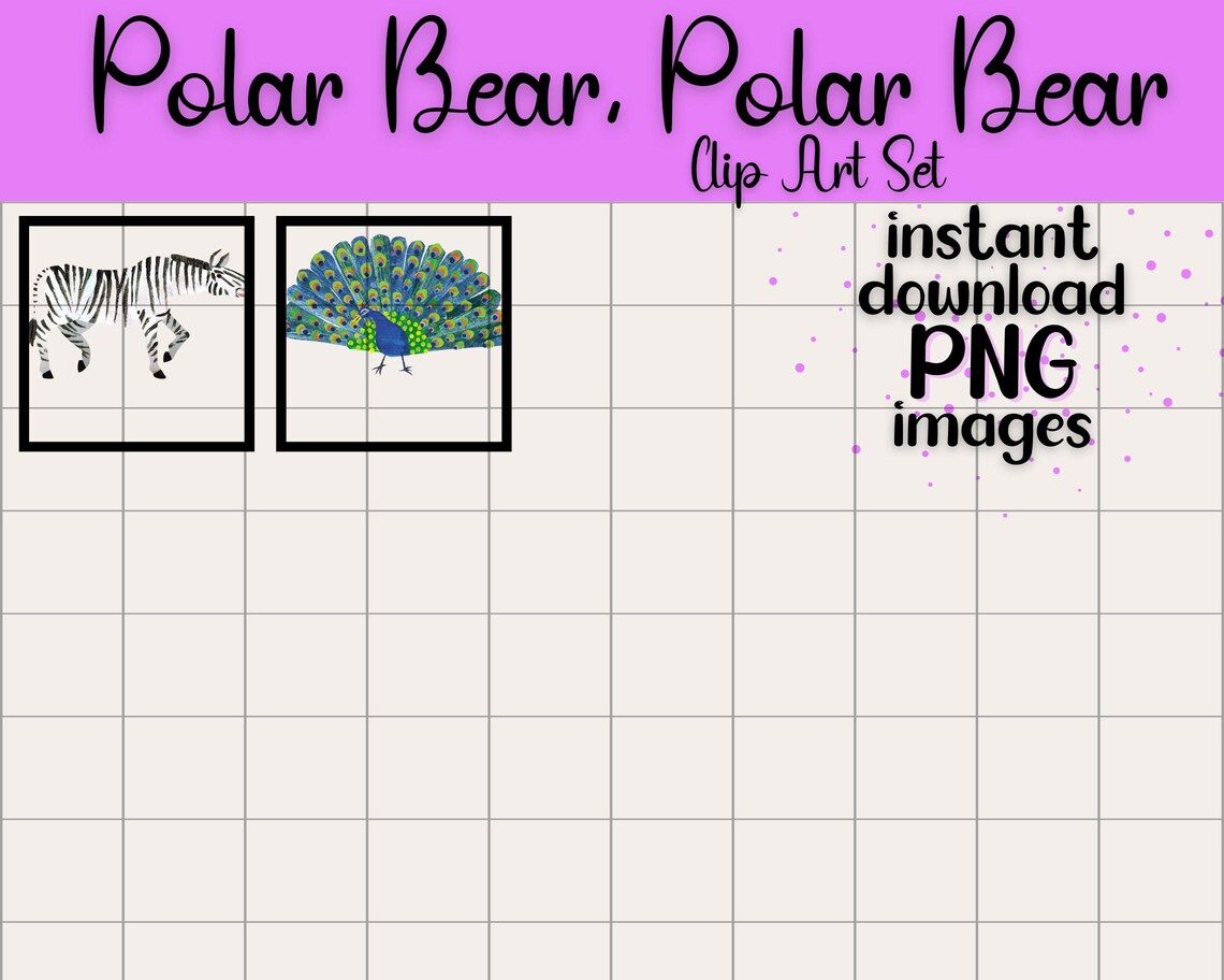 Polar Bear, What Do You See? Clip Art | Eric Carle-style PNG (digital ...