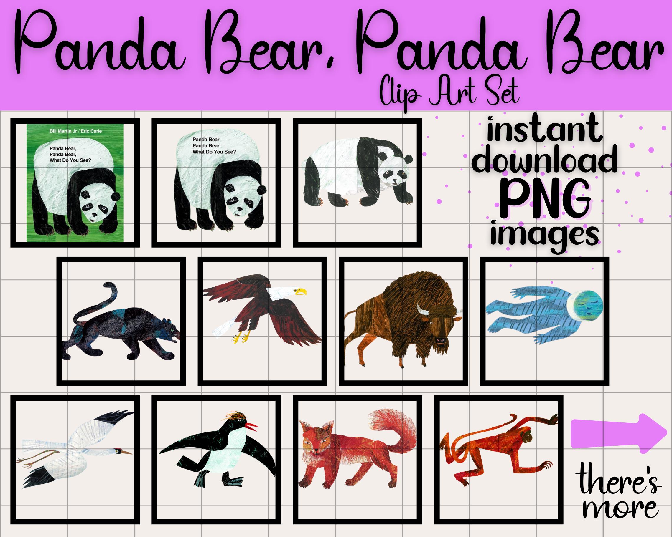 Panda Bear What Do You See? Clip Art Set | Transparent PNG Digital ...
