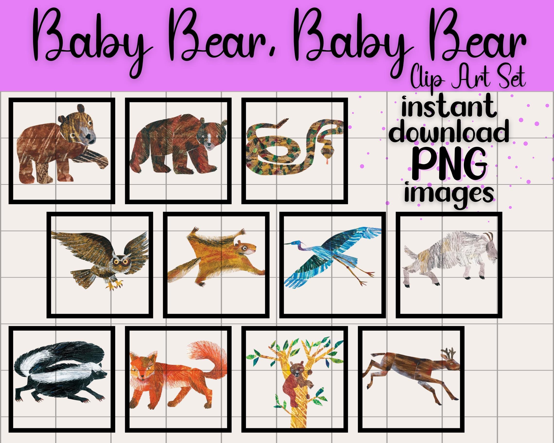 Baby Bear What Do You See? Clip Art Set | Transparent PNG Digital ...