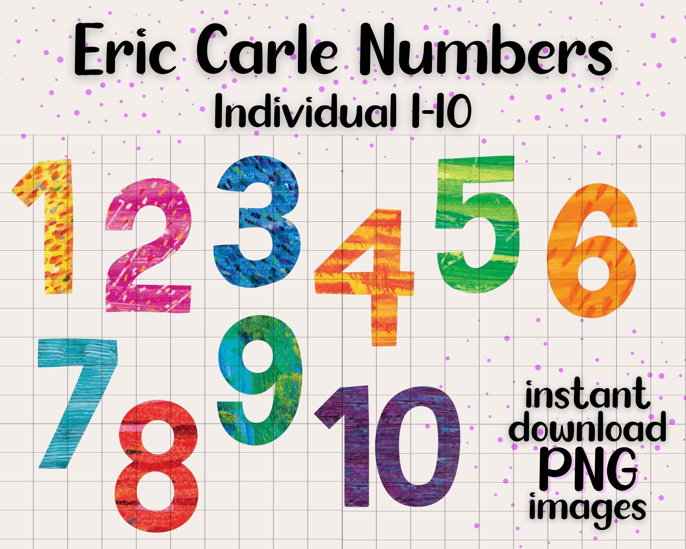 Eric Carle Numbers Clip Art | PNG Letters (digital Download) - Etsy