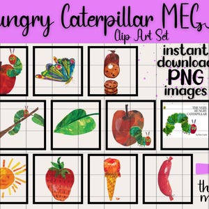 The Very Hungry Caterpillar Clip Art Set | Transparent PNG Digital ...