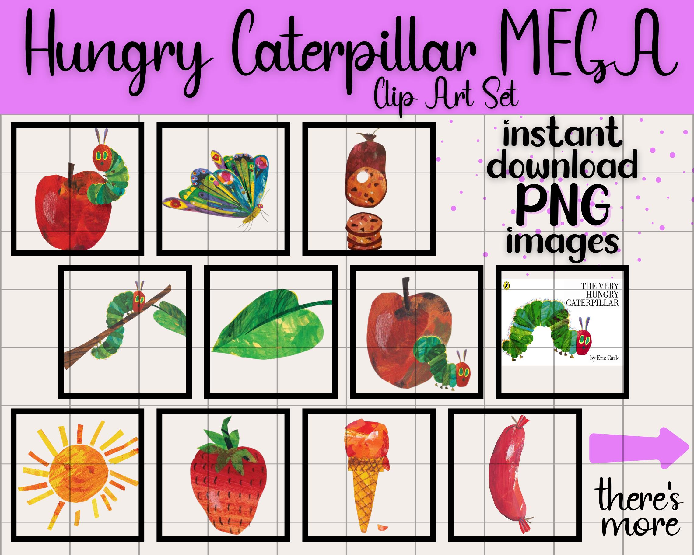 The Very Hungry Caterpillar Clip Art Set | Transparent PNG Digital ...