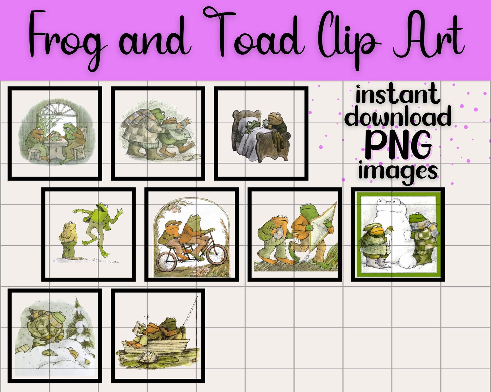 Frog and Toad Clip Art Set | Transparent PNG | Digital Download ...