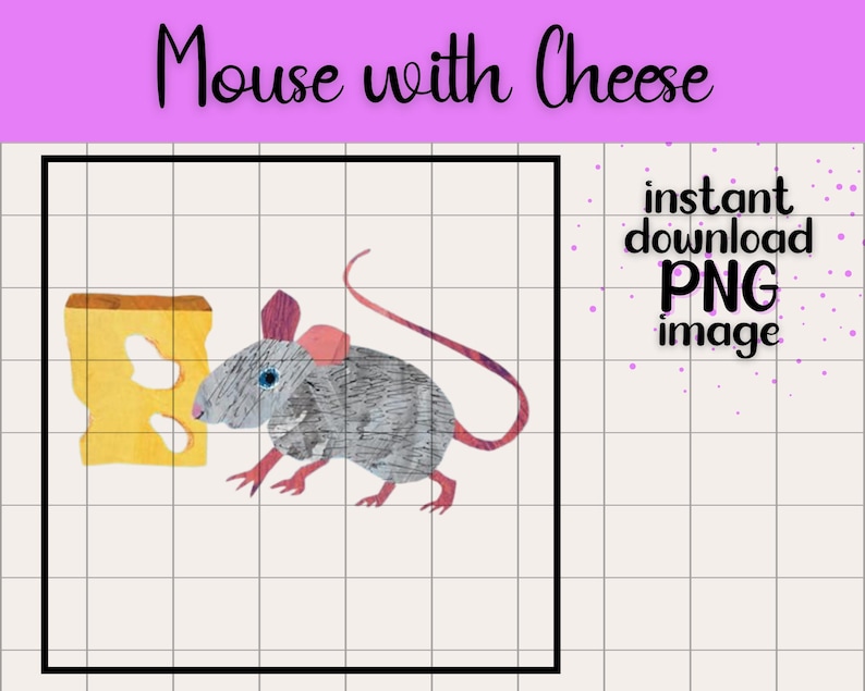 Mouse With Cheese Eric Carle Transparent PNG Digital Download Preschool ...