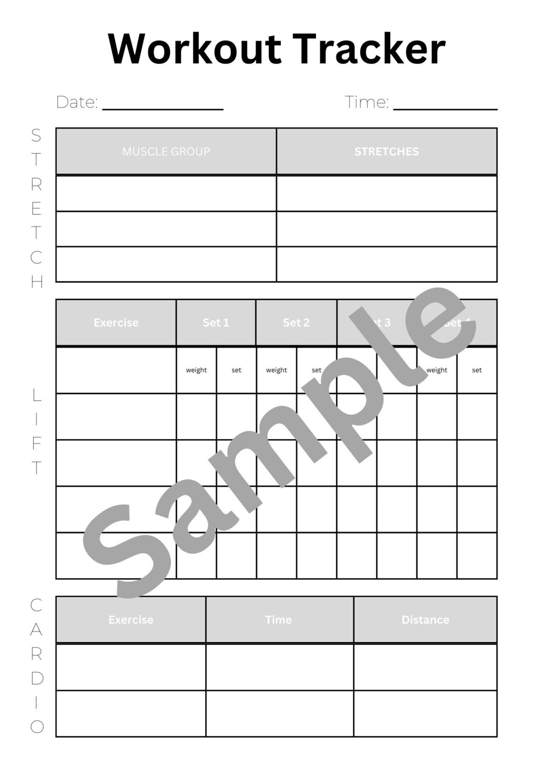 Workout Planner and Reflection Worksheet - Etsy