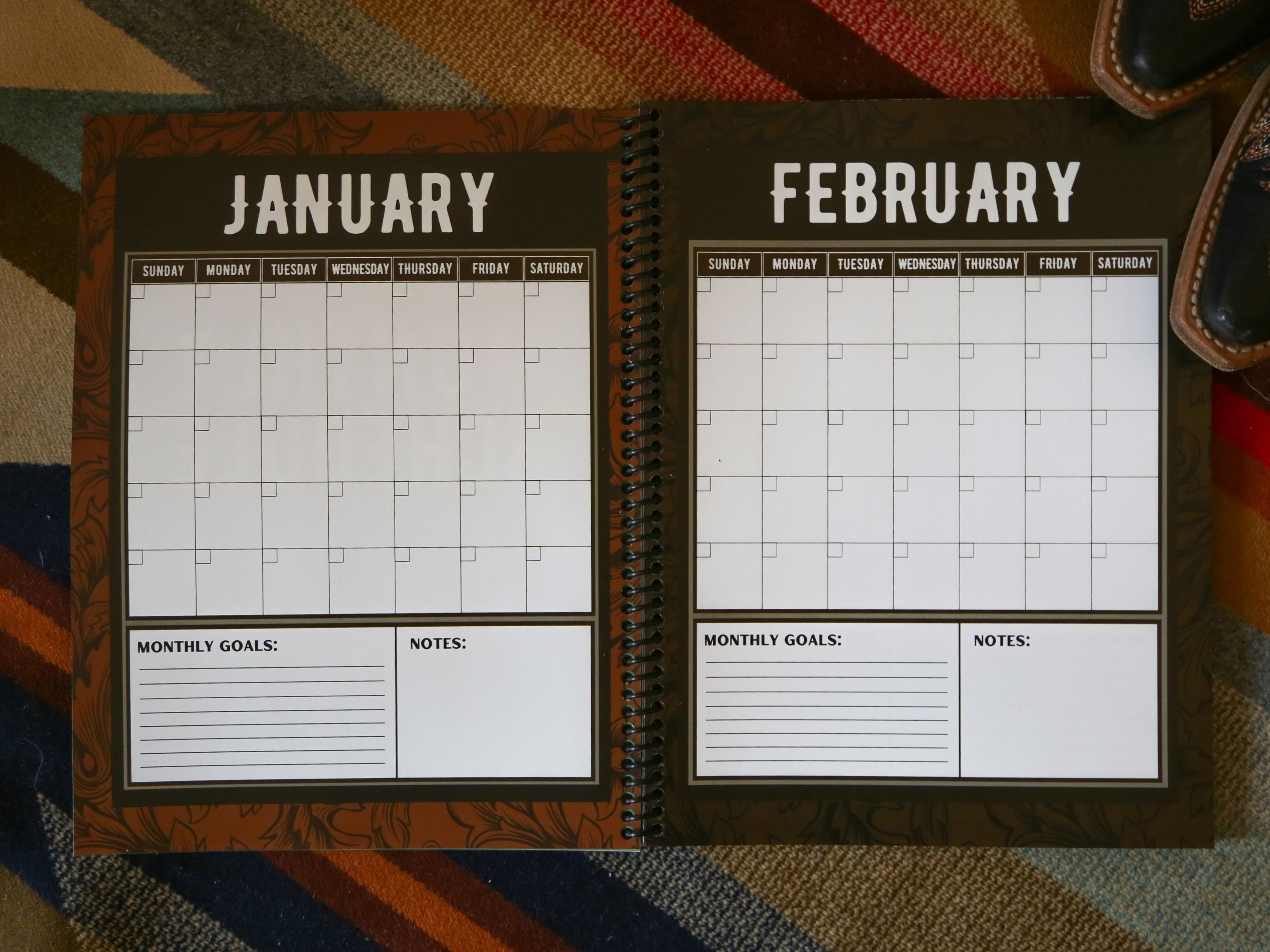 Western Daily/monthly Planner Cowgirl Calendar Planner Journal - Etsy