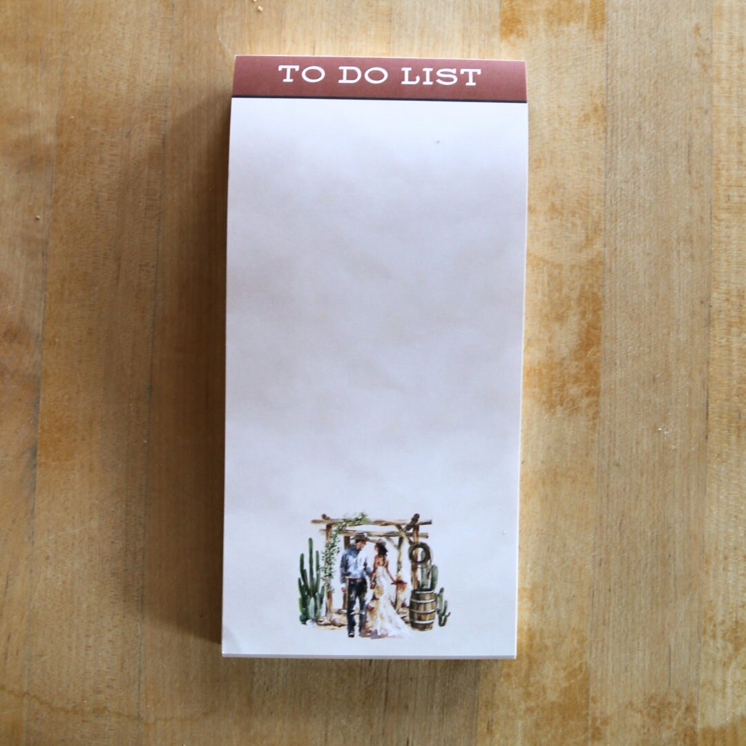 Western Wedding Notepad | To-do List - Etsy