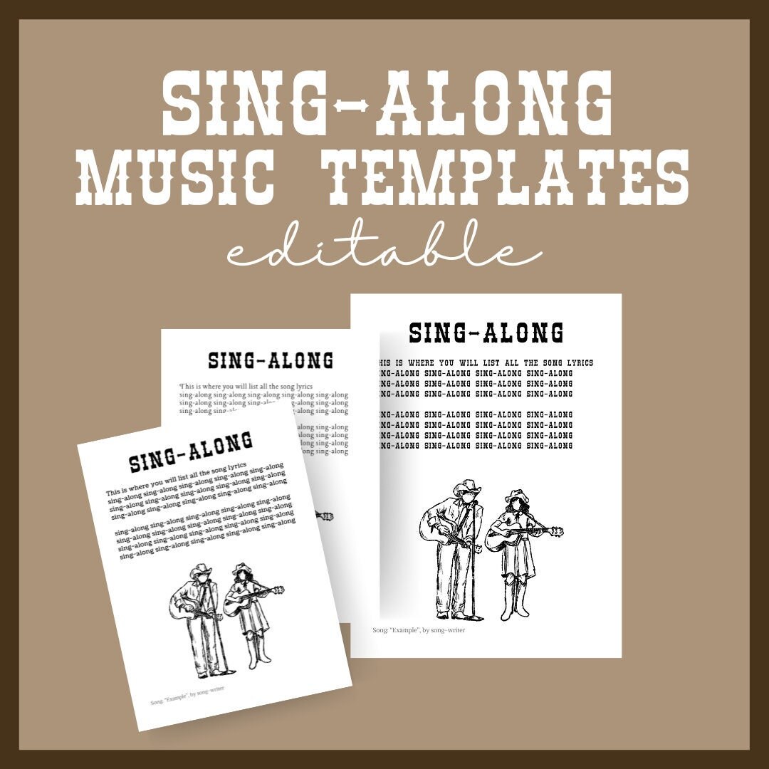 Western Sing-along Music Template | Cowboy Church, Country Music Sing ...