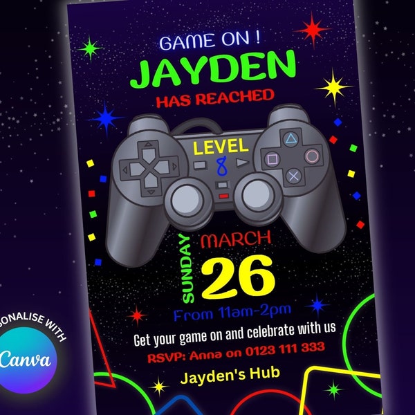 Playstation Invitation Templates - Etsy