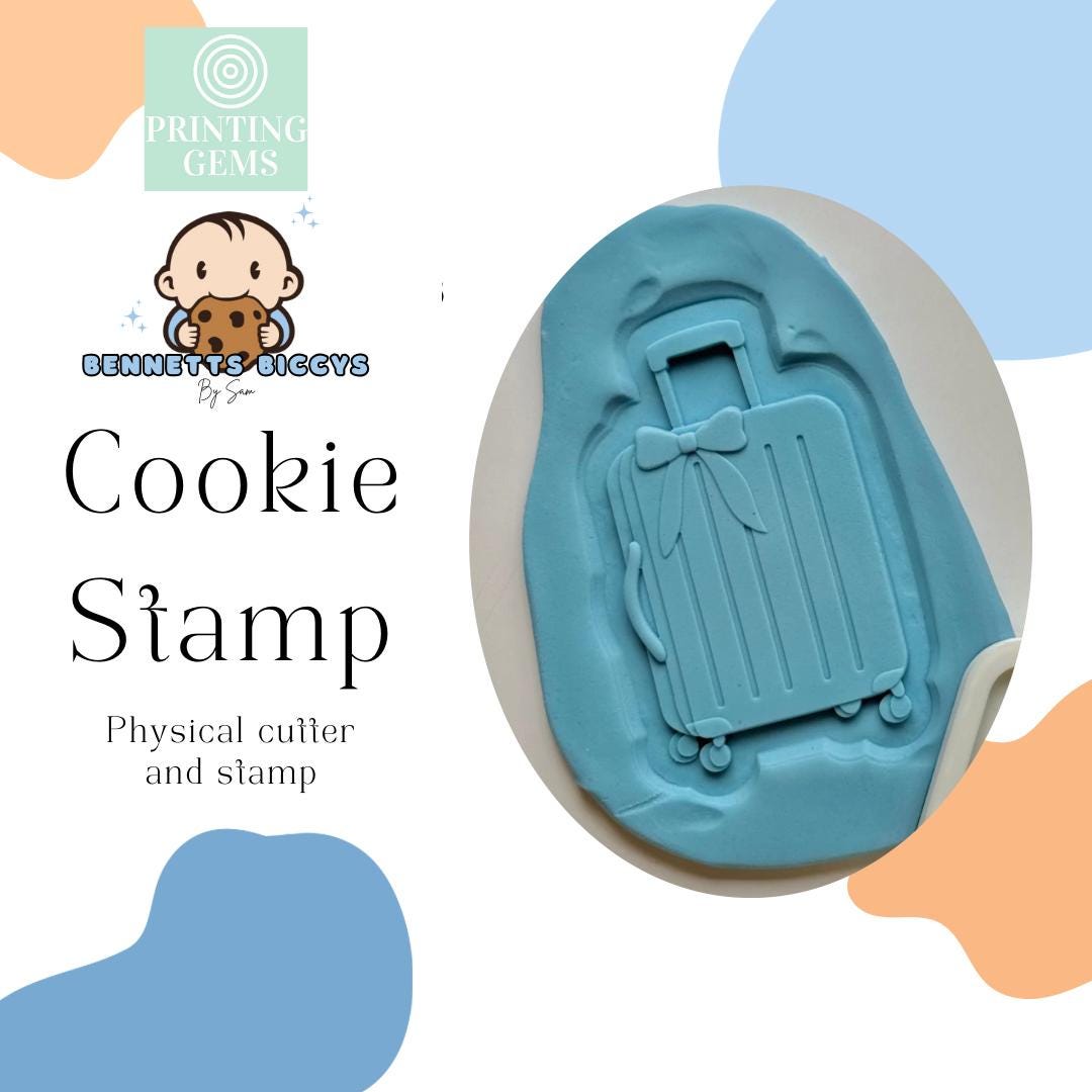 Suitcase With Bow Raised Stamp by Bennets Biccys - Etsy