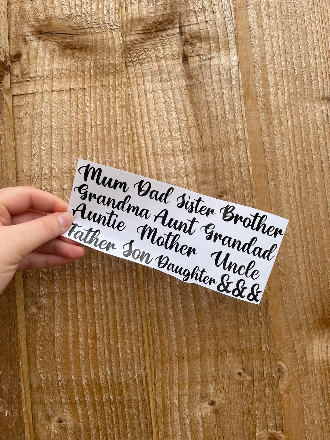 Personalised Vinyl Family Decals Family Stickers Decals Card Making - Etsy