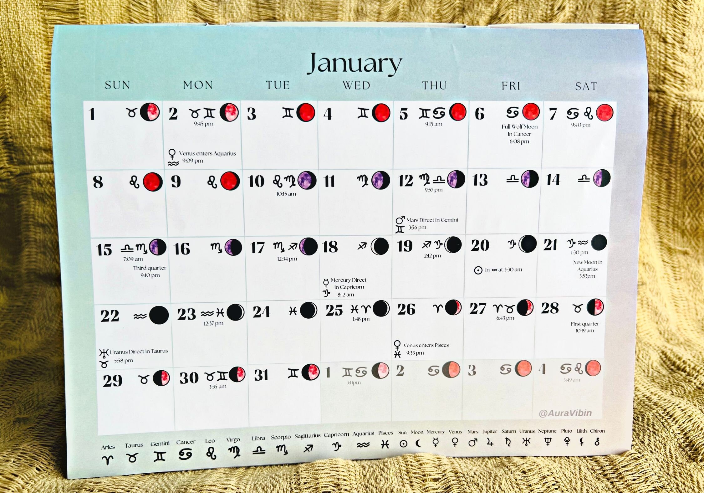 2023 Astrology Calendar: Flowing With the Moon - Etsy