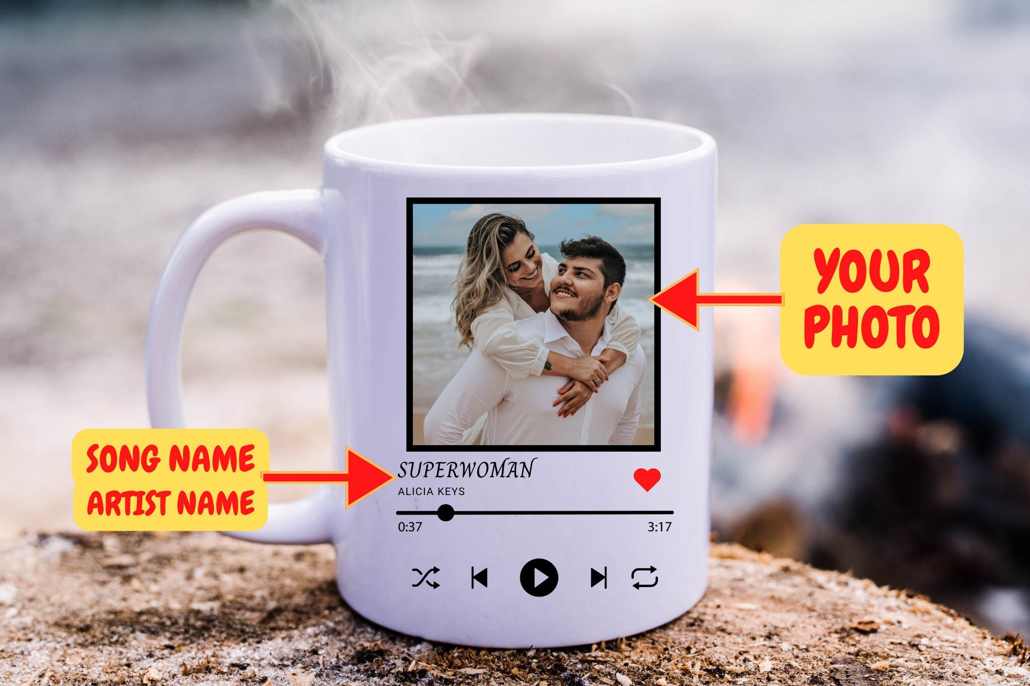 Spotify Custom Coffee Mug, Personalized Gift, Gift for Her , Couple ...