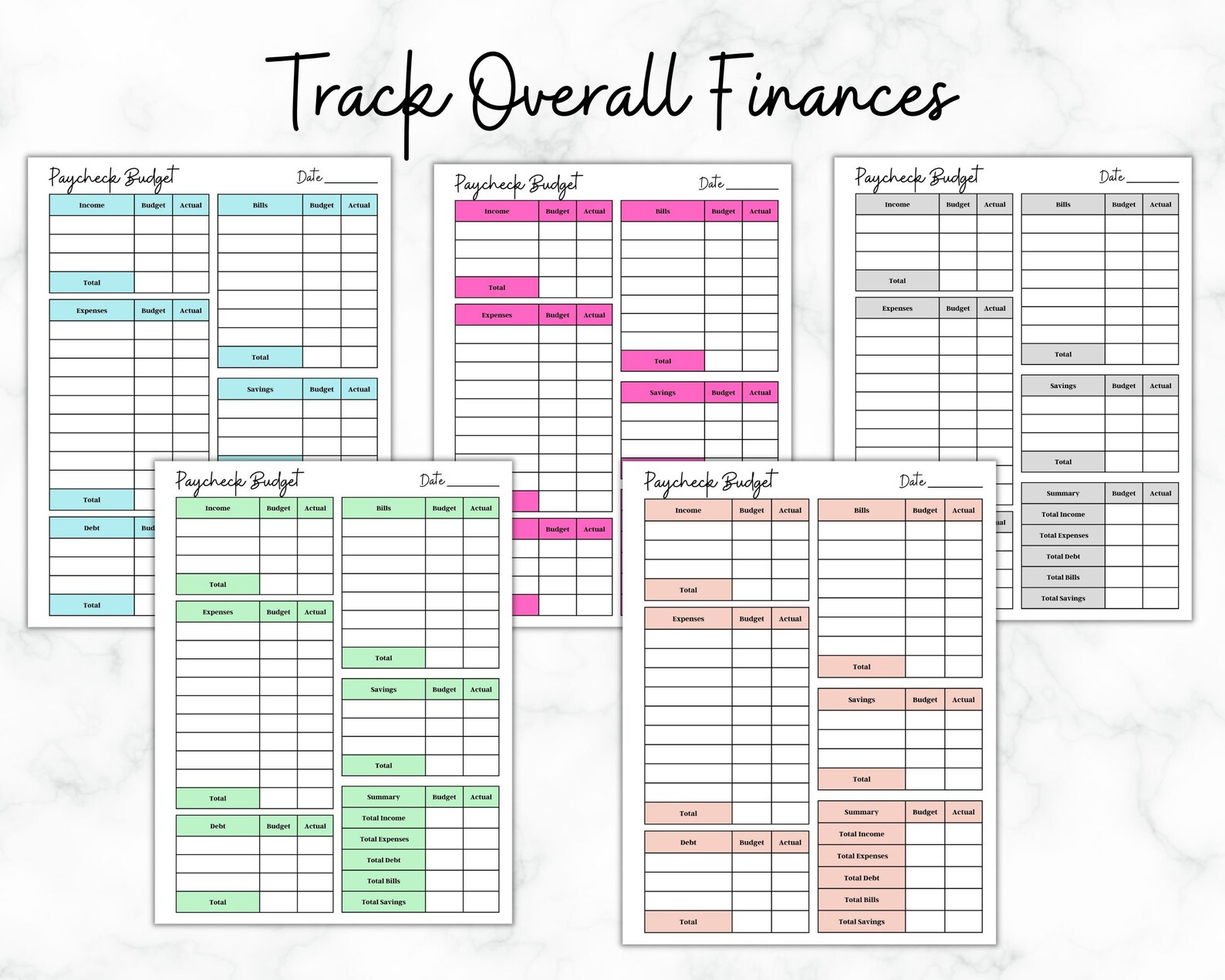 Budget Planner, Budget Bundle, Fillable Budget Template, Printable ...