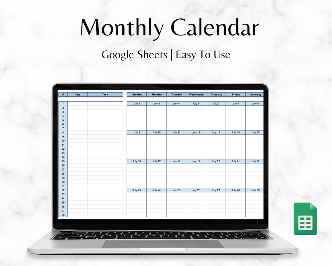 Calendar Spreadsheet, Google Sheets Calendar, 2023/2024 Calendar ...