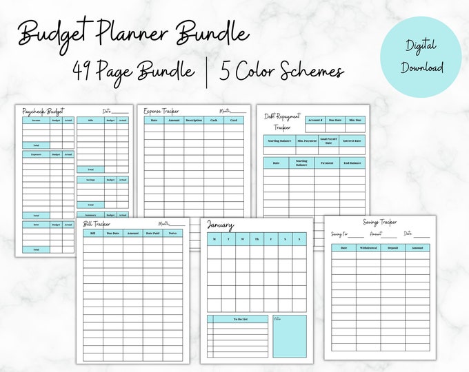 Budget Planner, Budget Bundle, Fillable Budget Template, Printable ...