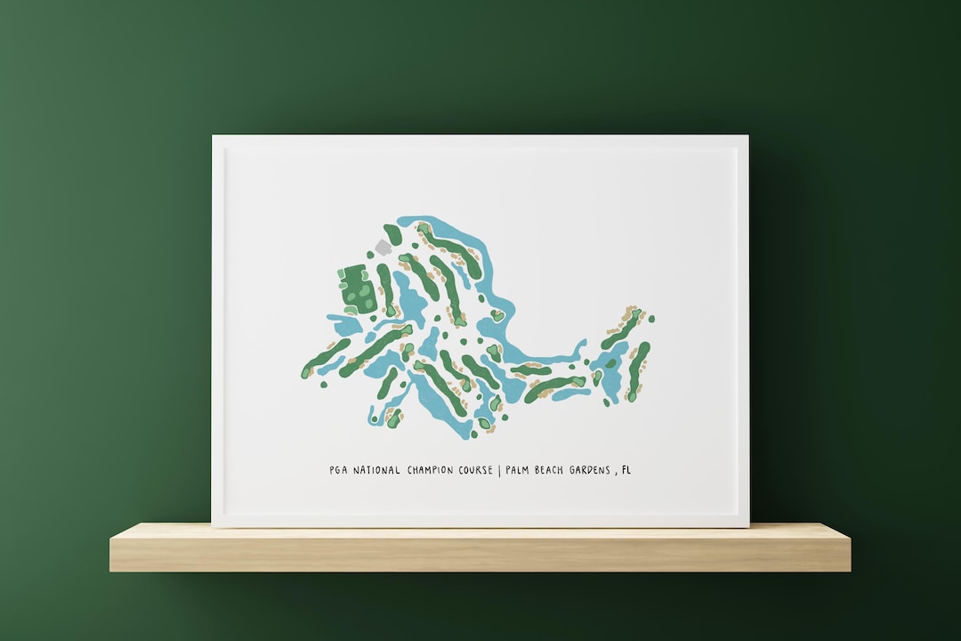 PGA National Golf Course Map Art Print (digital Download) - Etsy
