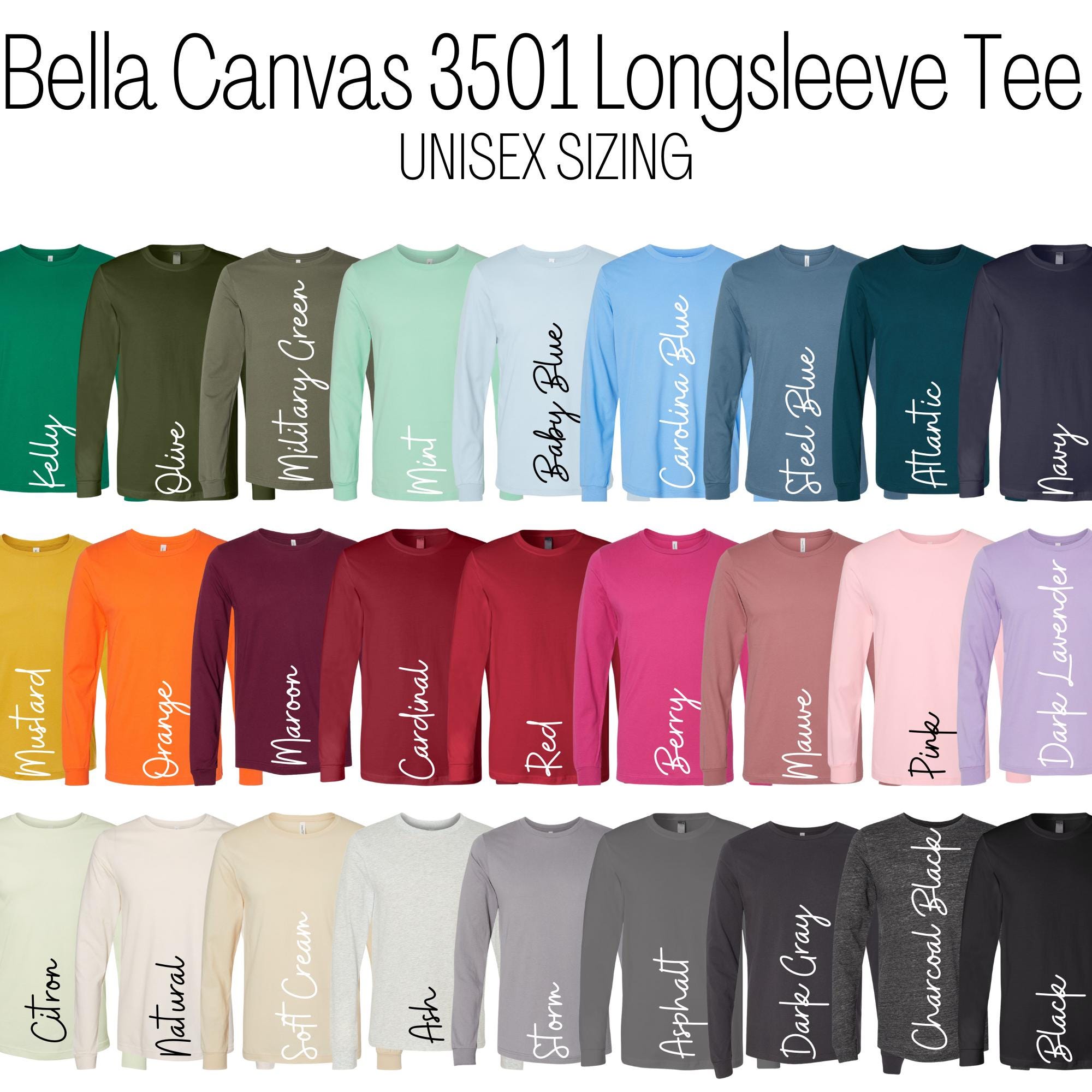 Bella Canvas Long Sleeve Shirts Unisex Sizing, Adult LONG SLEEVE ...
