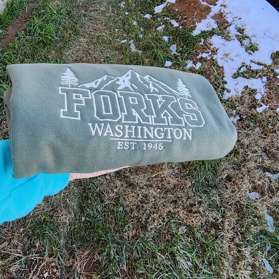 Forks Washington Embroidered Crewneck Sweatshirt, Twilight Inspired ...