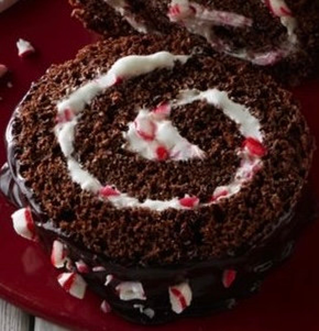 Peppermint Chocolate Cake Roll - Etsy