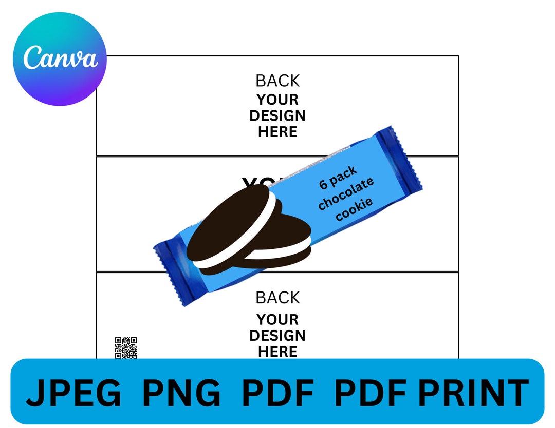6 Pcs Cookie Wrapper Editable Template, Cookie Template, Cookie ...