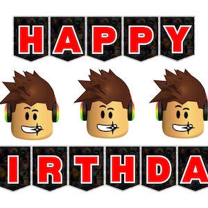 Roblox Party Label Editable Template, Roblox Theme Party Labels, Roblox ...