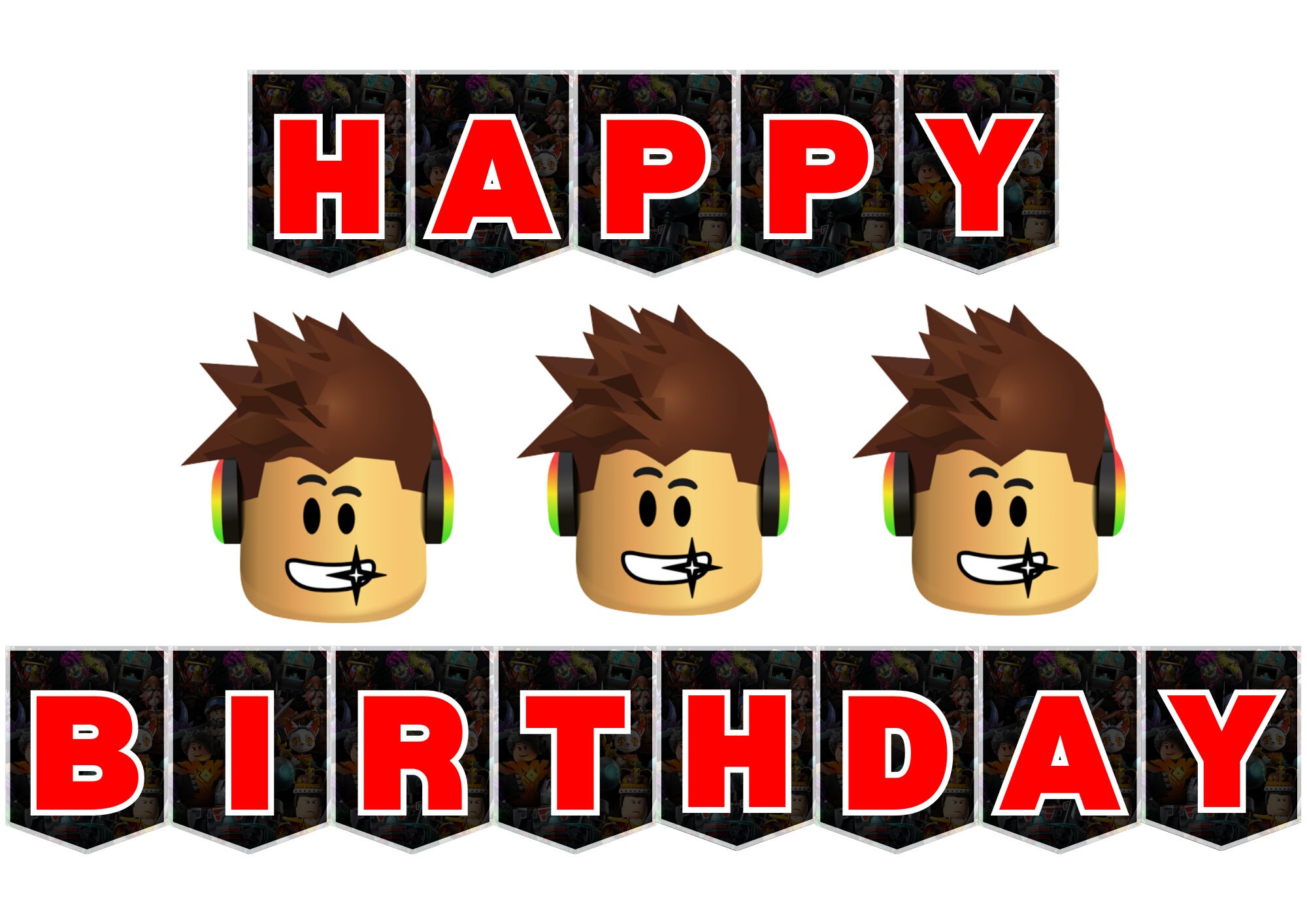 Roblox Party Label Editable Template, Roblox Theme Party Labels, Roblox ...