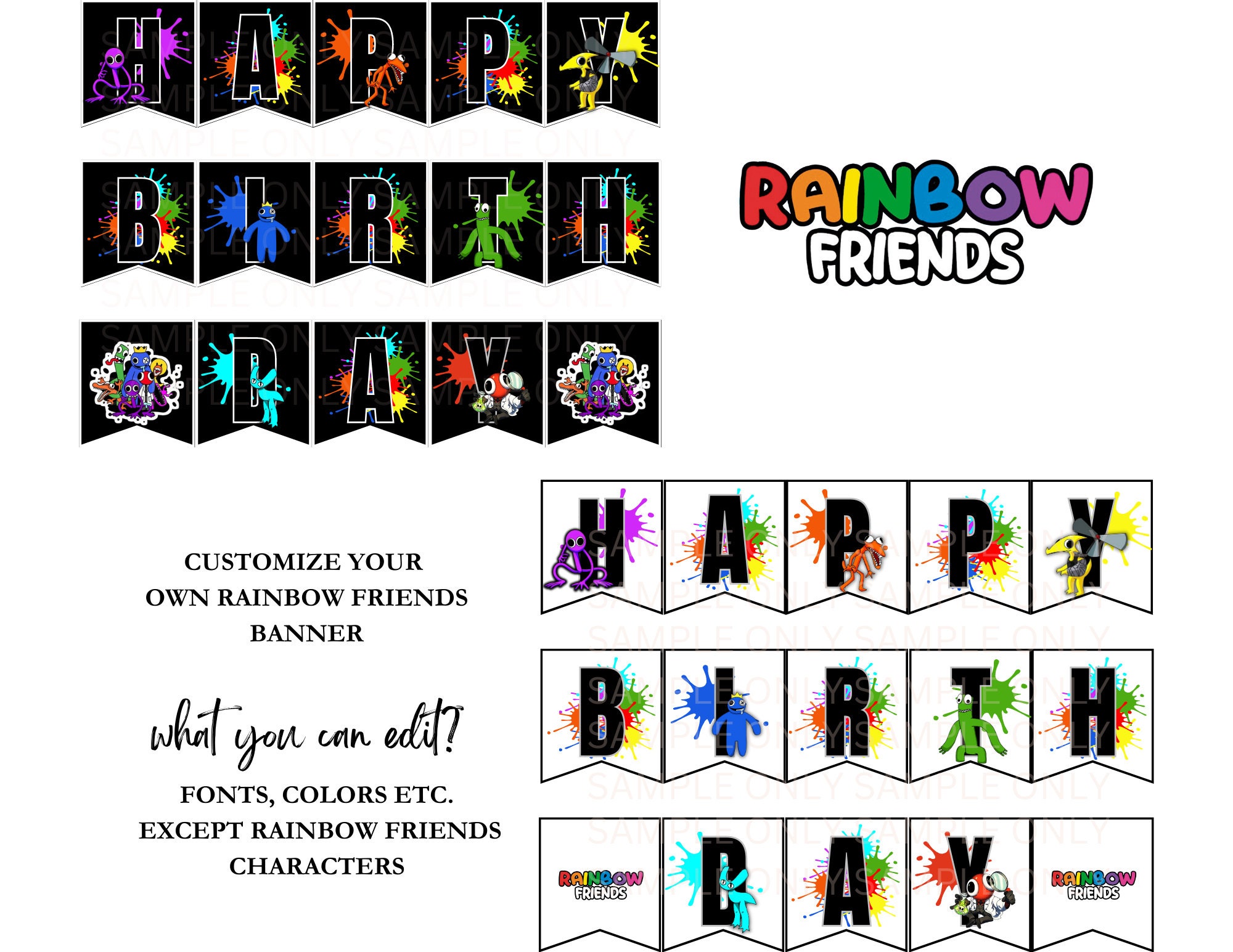 Rainbow Friends Party Bundles, Rainbow Friends, Rainbow Friends Chipbag ...