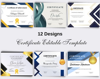 Microsoft Word Certificate Template Editable (Download Now) - Etsy