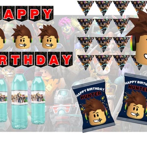 Roblox Party Label Editable Template, Roblox Theme Party Labels, Roblox ...