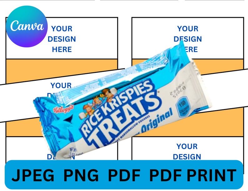 Rice Krispies Treat Label Editable Template Rice Krispies Template Rice Krispies Diy Template
