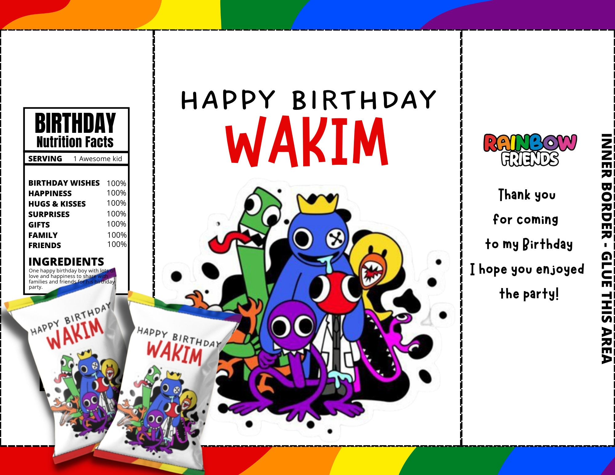 Rainbow Friends Party Bundles, Rainbow Friends, Rainbow Friends Chipbag ...