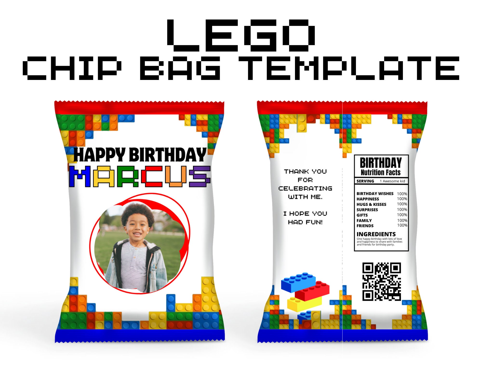 Blocks Editable Chip Bag, Blocks Chip Bag, Building Blocks Chip Bag ...