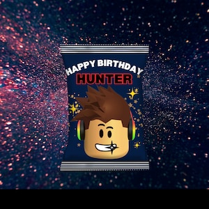 Roblox Party Label Editable Template, Roblox Theme Party Labels, Roblox ...