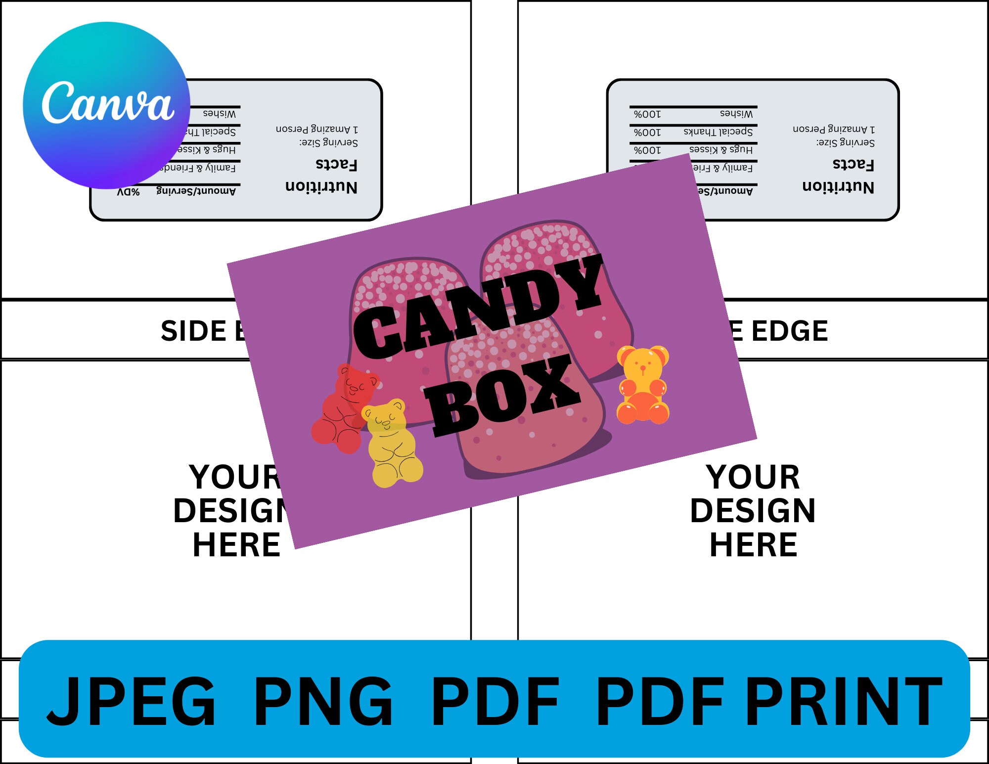 Candy Box Editable Template, Candy Box Template, Candy Box Label ...