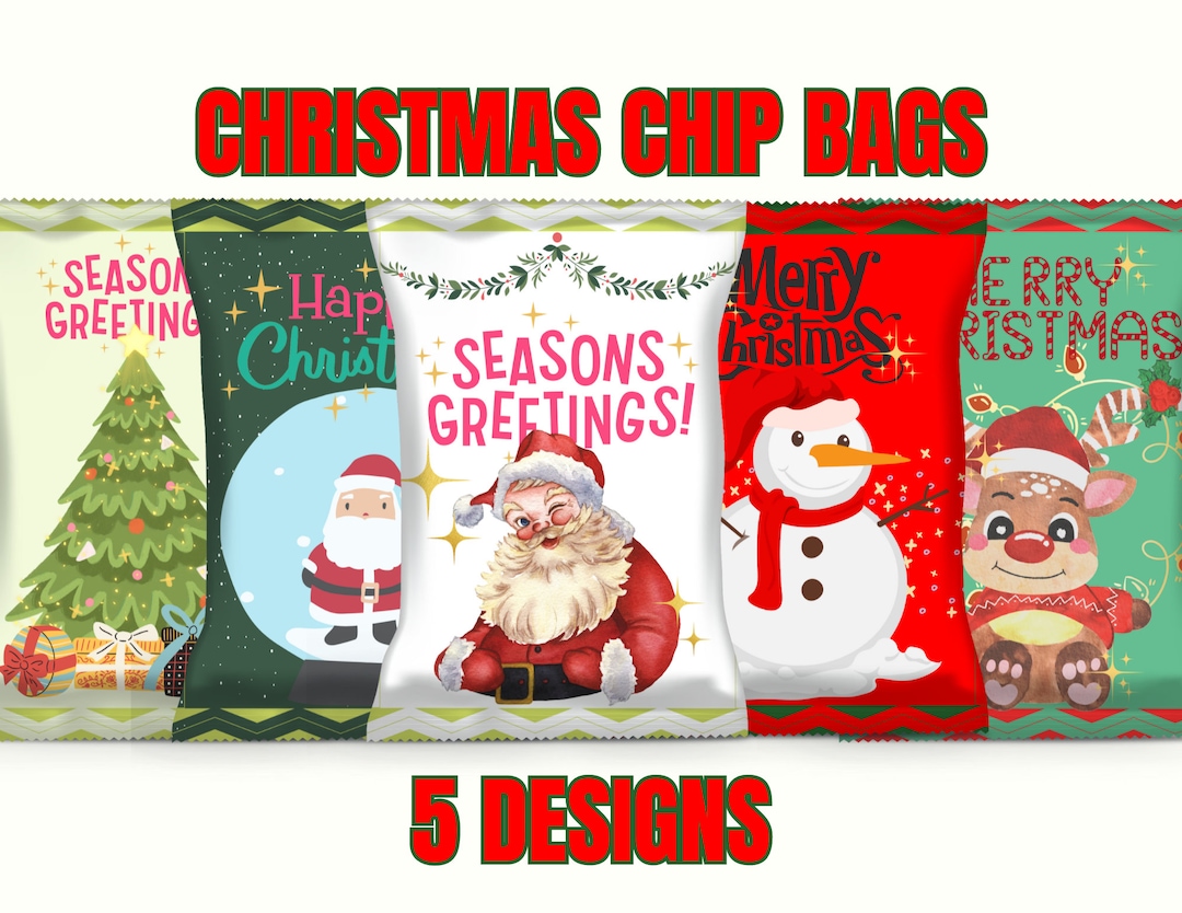 Christmas Chip Bags, Season Greetings Chip Bag, Christmas Chip Bag ...