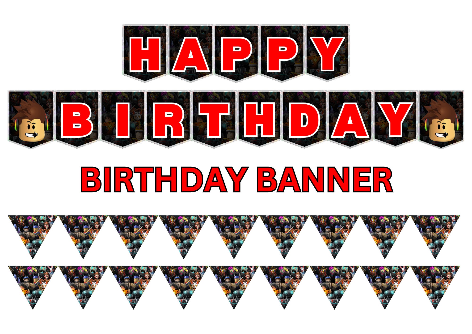 Roblox Party Label Editable Template, Roblox Theme Party Labels, Roblox ...